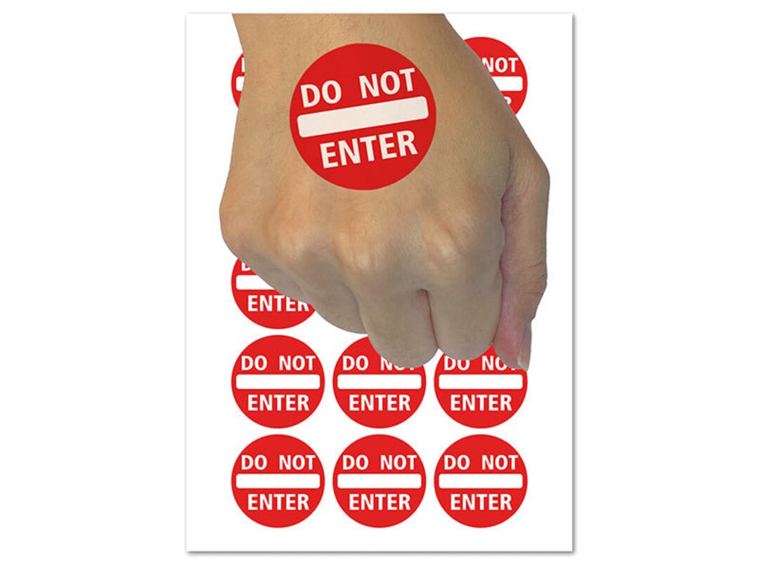 Do Not Enter Sign Red Circle Temporary Tattoo Water Resistant Fake Body ...