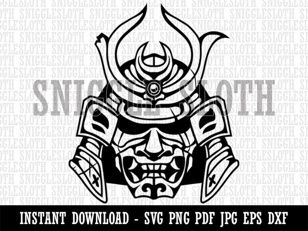 Samurai Warrior Oni Helmet Clipart Instant Digital Download SVG EPS PNG ...