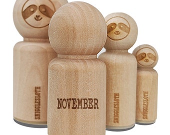 Set of 12 Month Stamp Months of the Year Wooden Stamp Rubber | Etsy