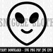 Smiling Happy Alien Emoticon Clipart Instant Digital Download - Etsy