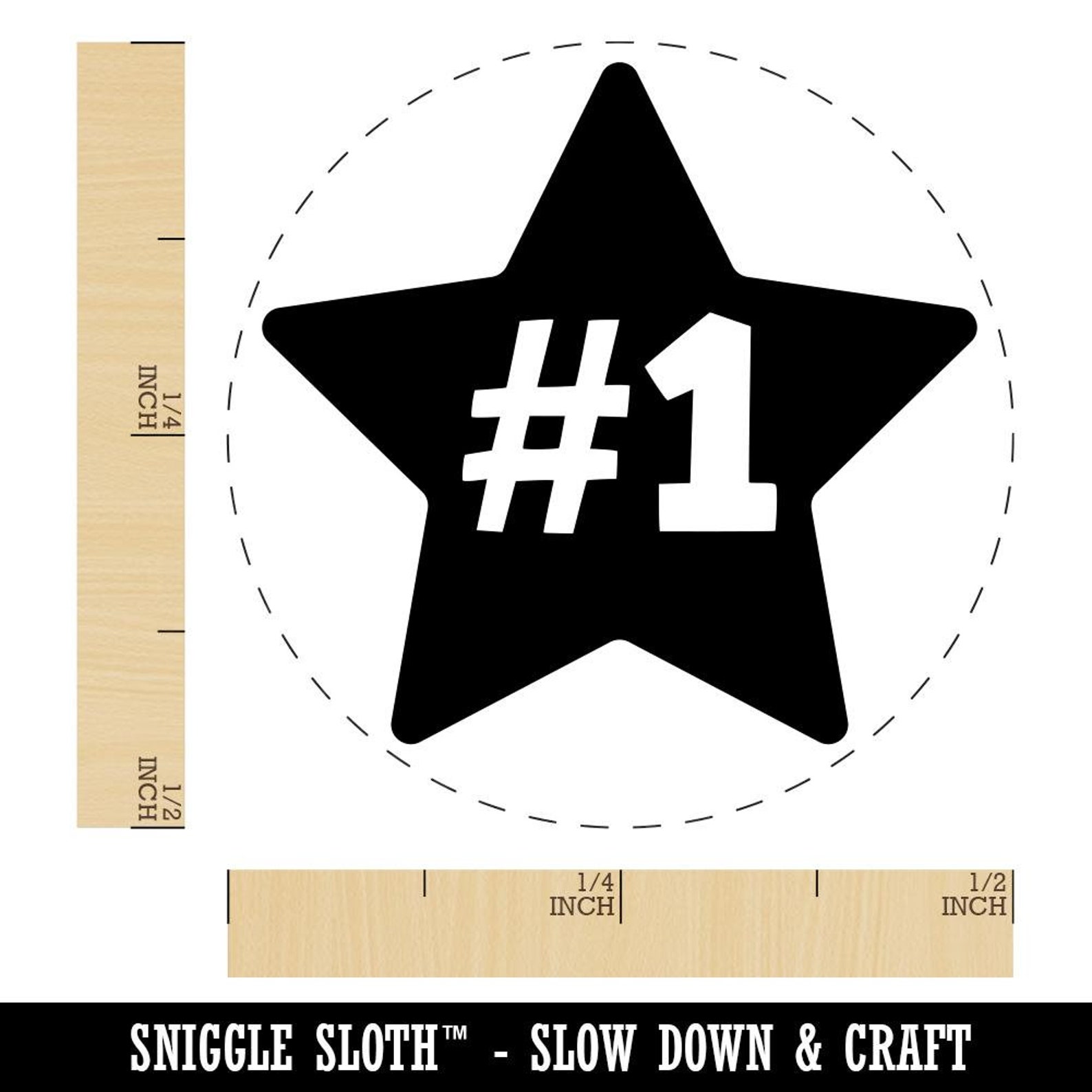 Number One 1 in Star Rubber Stamp for Stamping Crafting | Etsy