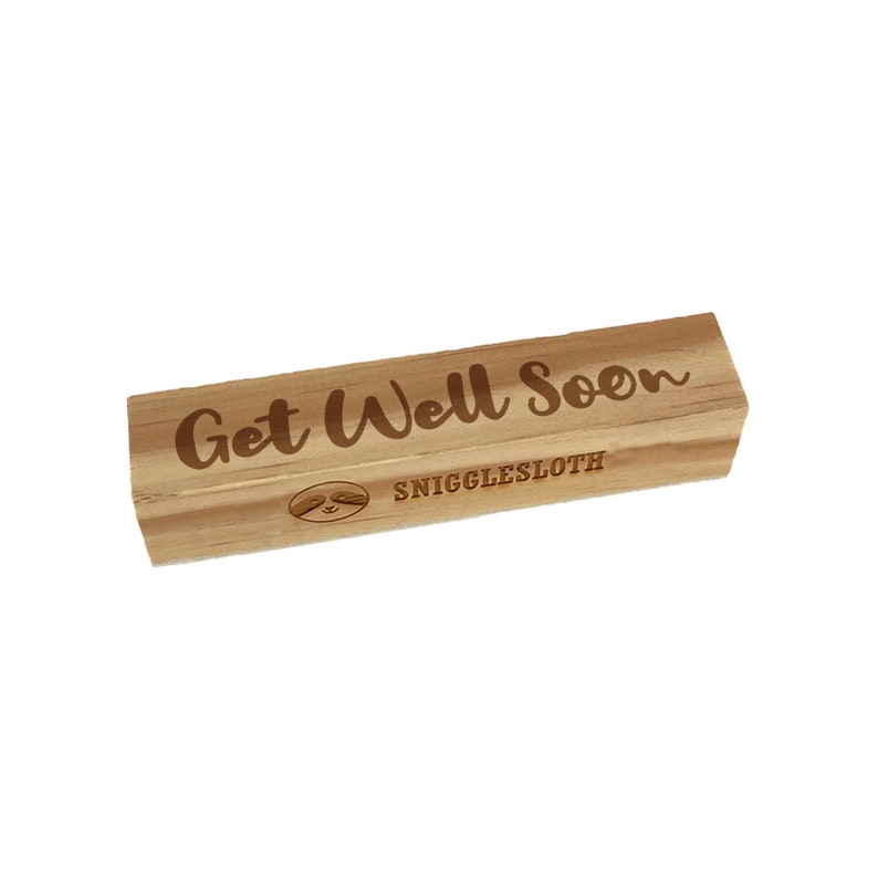 Get Well Soon Cursive Script Rectangle Rubber Stamp for | Etsy
