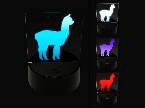 Alpaca Silhouette 3D Illusion LED Night Light Sign Nightstand - Etsy