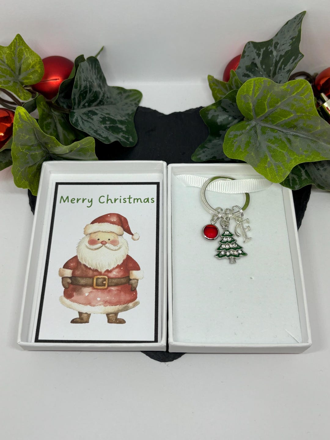 Green Christmas Tree Keyring, Matching Family Christmas Gifts ...