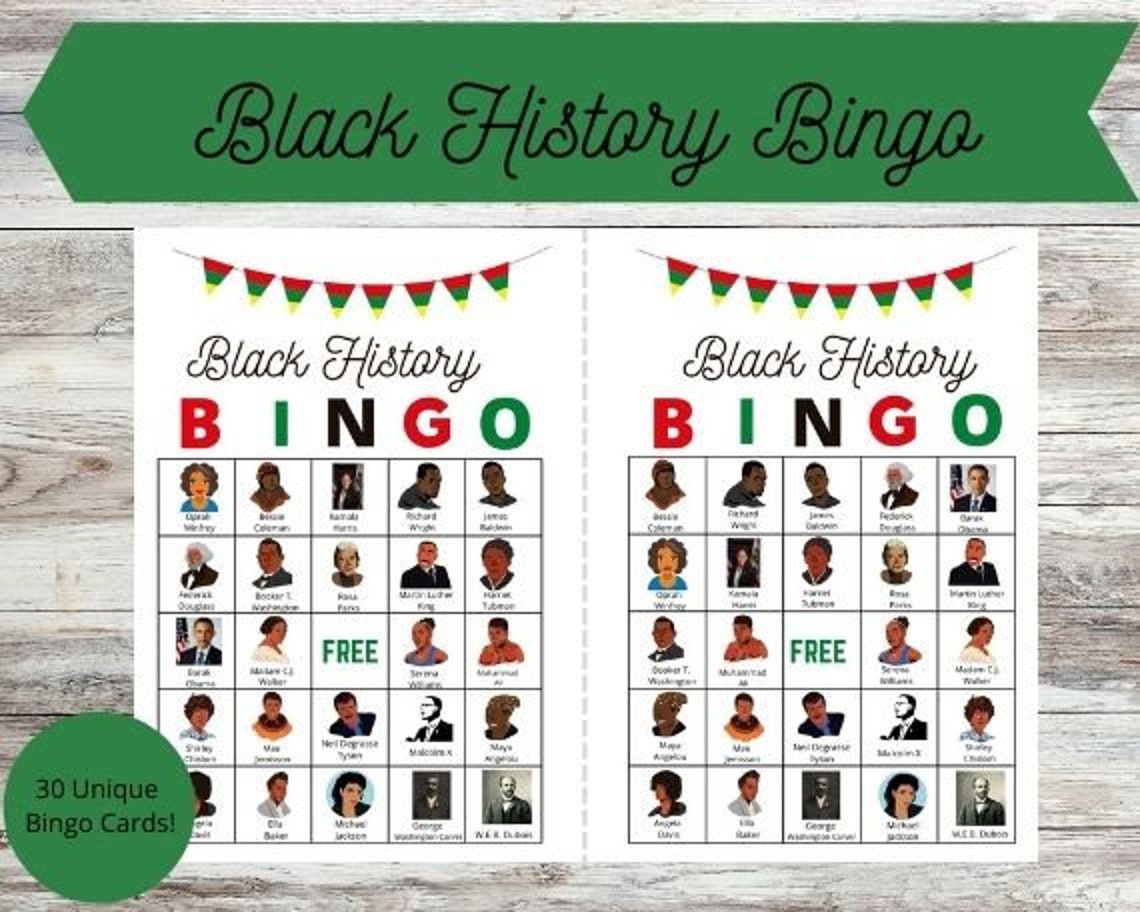 Black History Bingo, African American Bingo, Bingo Game for Black ...