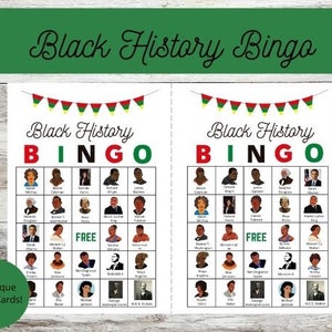 Black History Bingo, African American Bingo, Bingo Game for Black ...