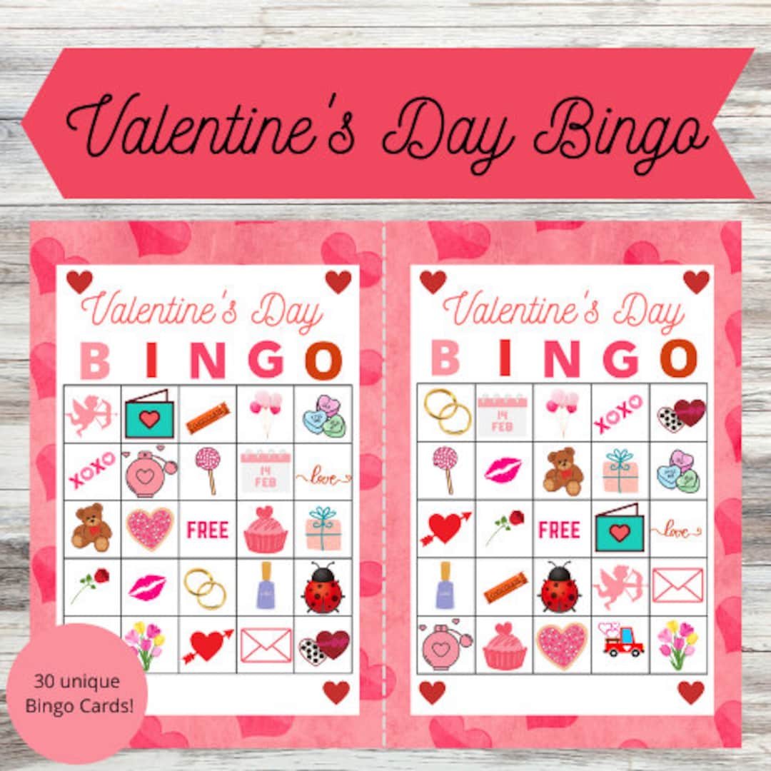 Valentine's Day Bingo, Classroom Bingo, Bingo for Kids, Bingo for ...