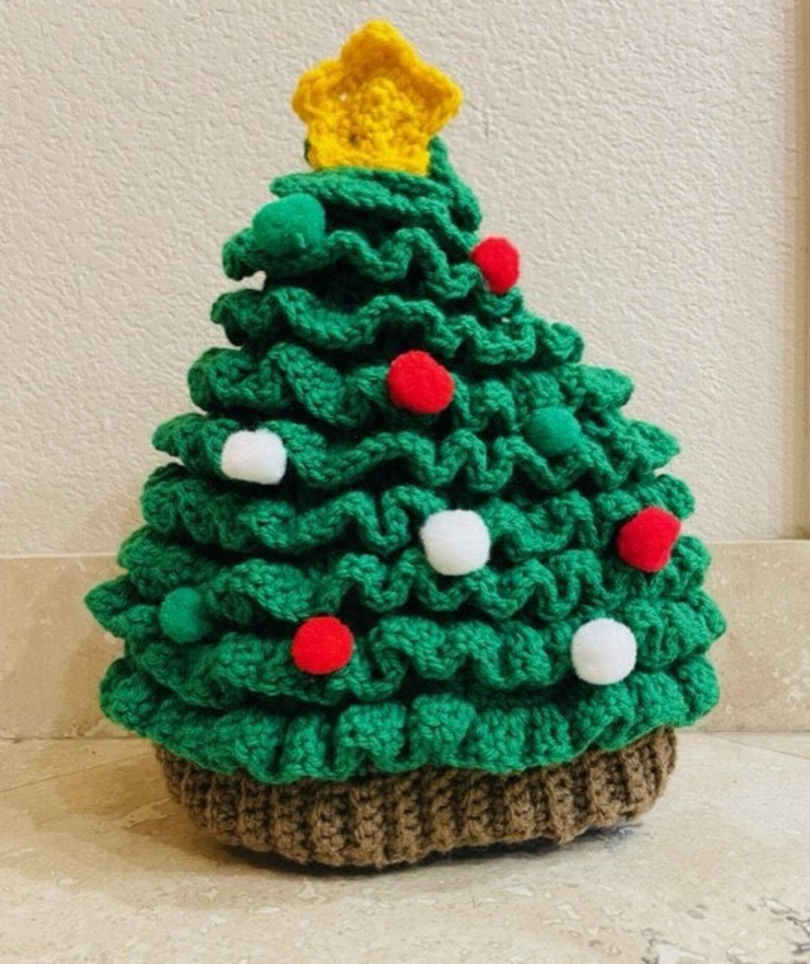 Christmas Tree Hat, Crochet Christmas Tree Hat, Crochet Christmas ...