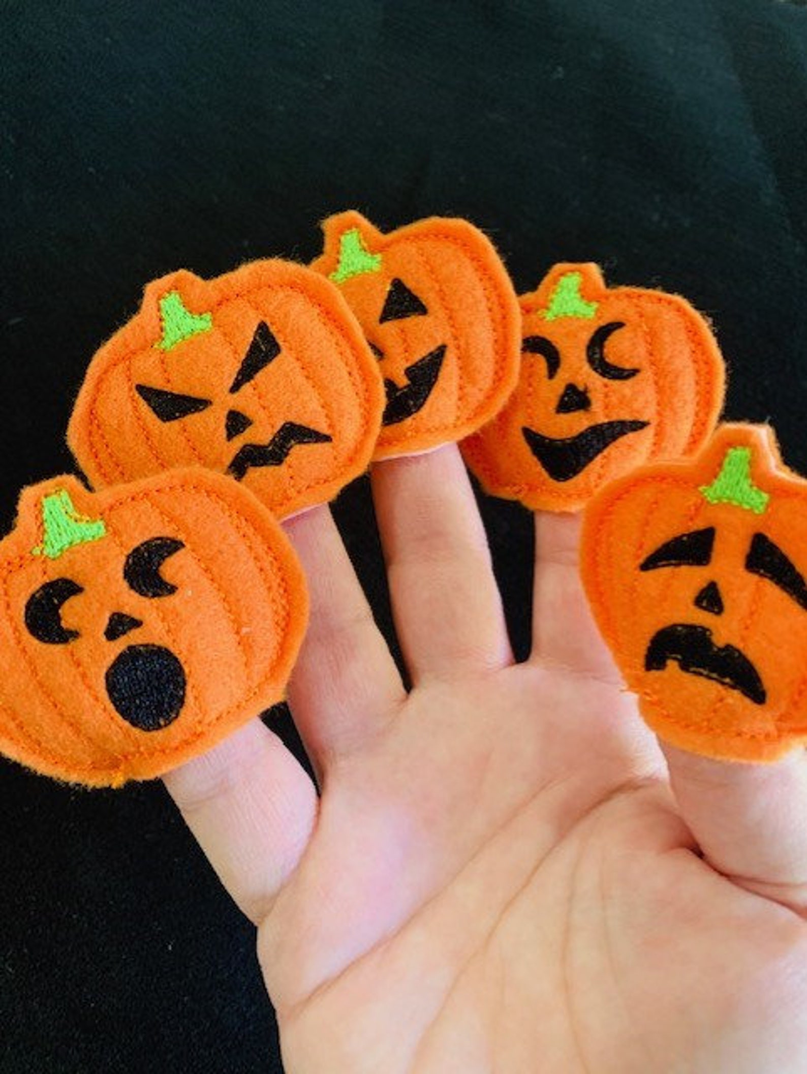 5 Little Pumpkin Finger Puppet Set 5 Little Pumpkin Felt - Etsy