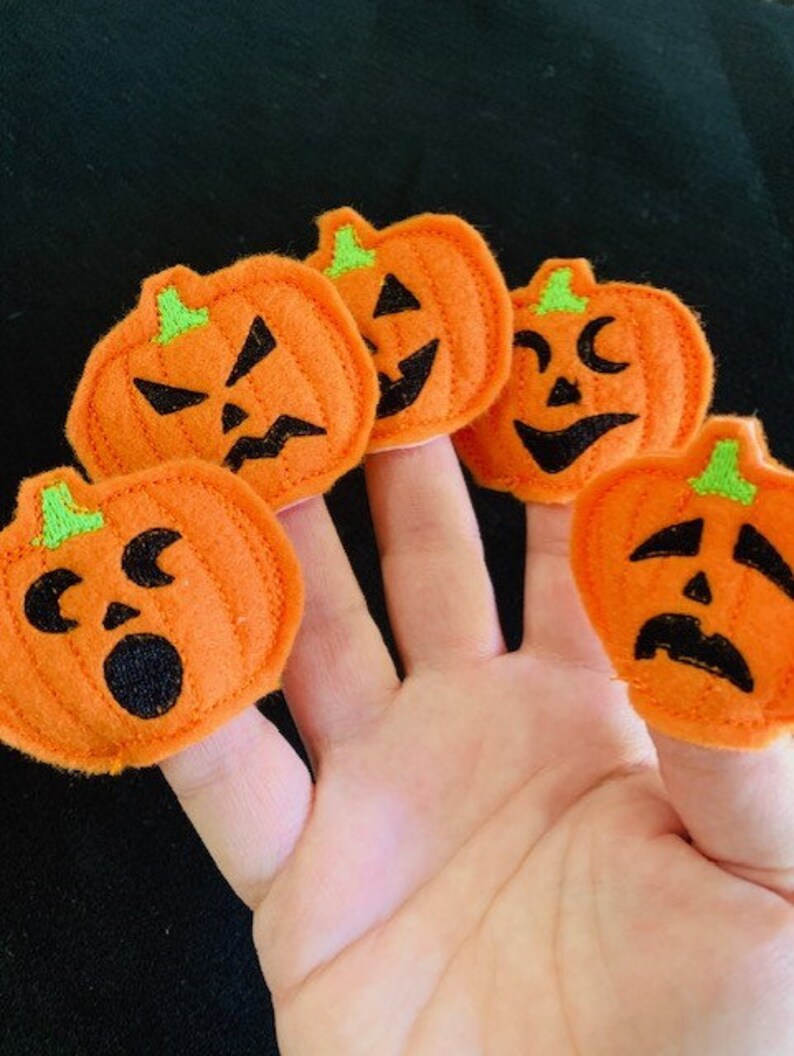 5 Little Pumpkin Finger Puppet Set 5 Little Pumpkin Felt - Etsy