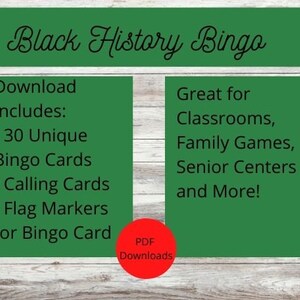 Black History Bingo, African American Bingo, Bingo Game for Black ...