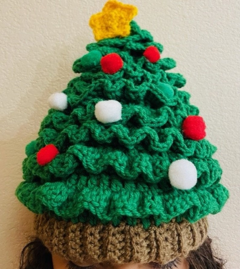 Christmas Tree Hat, Crochet Christmas Tree Hat, Crochet Christmas ...