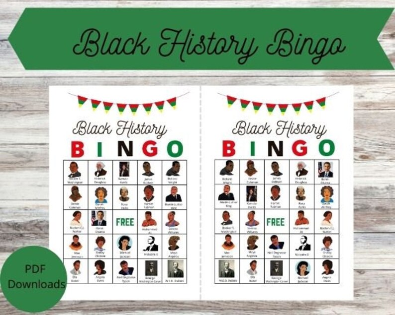 Black History Bingo, African American Bingo, Bingo Game for Black ...