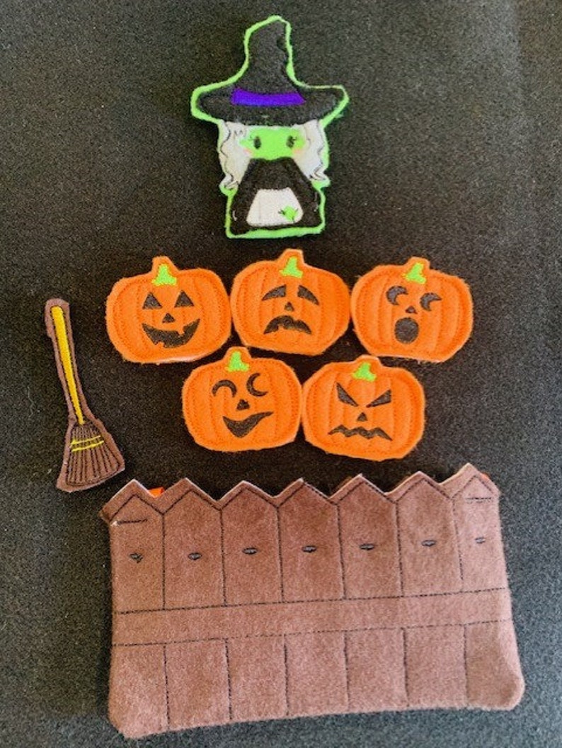 5 Little Pumpkin Finger Puppet Set| 5 Little Pumpkin Felt Board Set ...