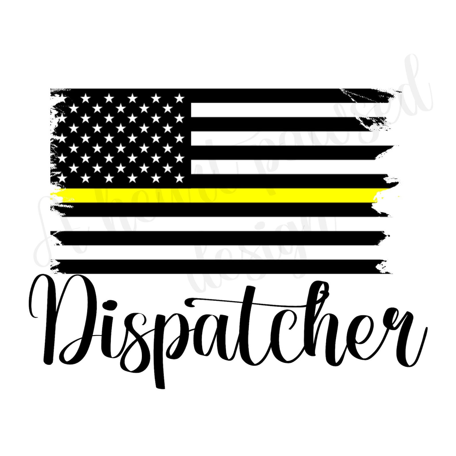Dispatcher Yellow Line Flag SVG Cut Image - Etsy