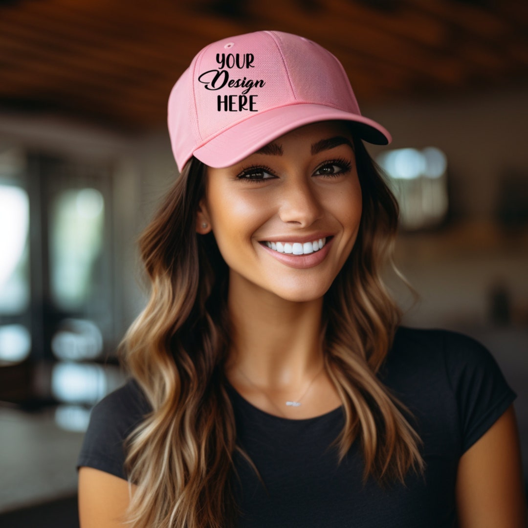 Pink Trucker Hat Mock-up Baseball Hat Mock-up Ball Cap Mock-up Popular ...