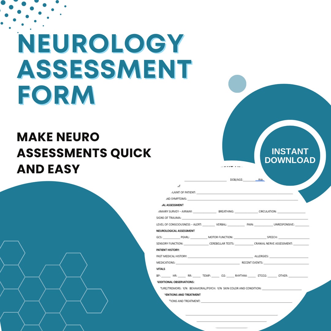 Neurology Assessment Form Editable Word Document for - Etsy