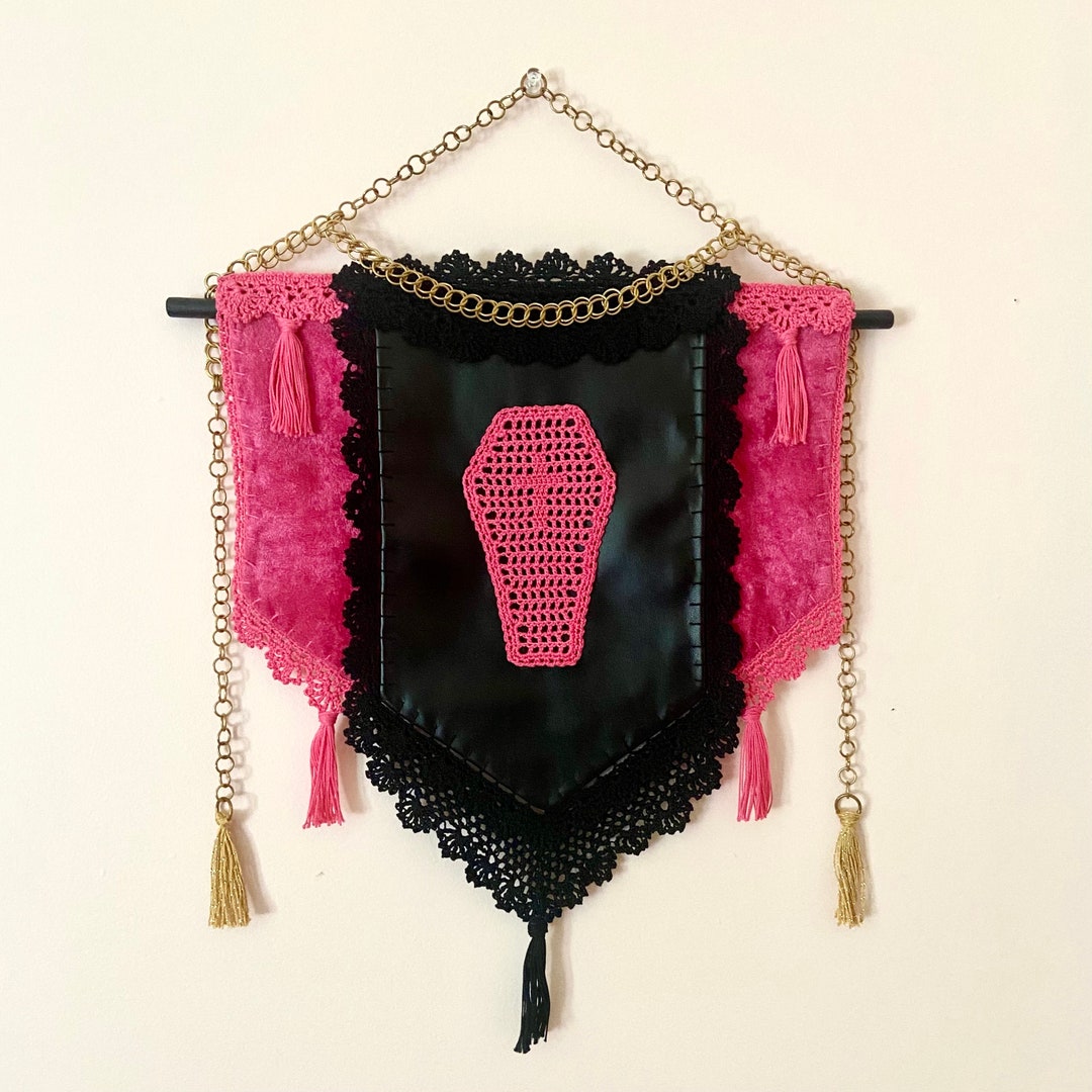 Pink & Pleather Coffin Banner - Etsy