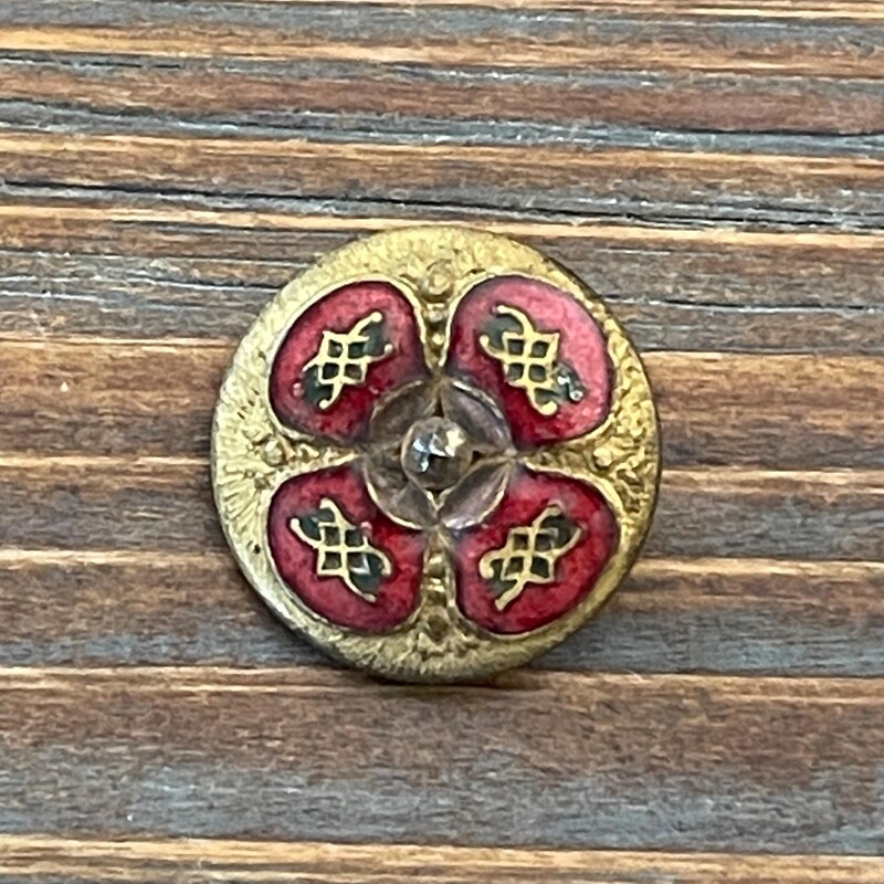 Antique Enamel Button - Etsy