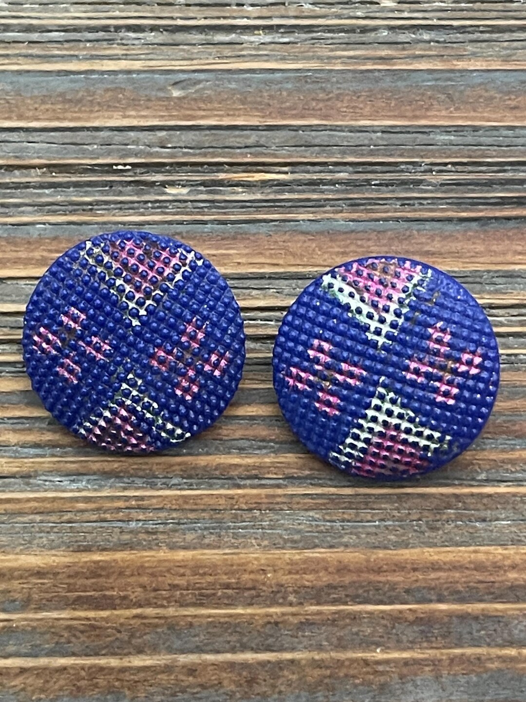 Matching Pair of Antique Cobalt Blue Glass Buttons; Set of 2 Vintage ...