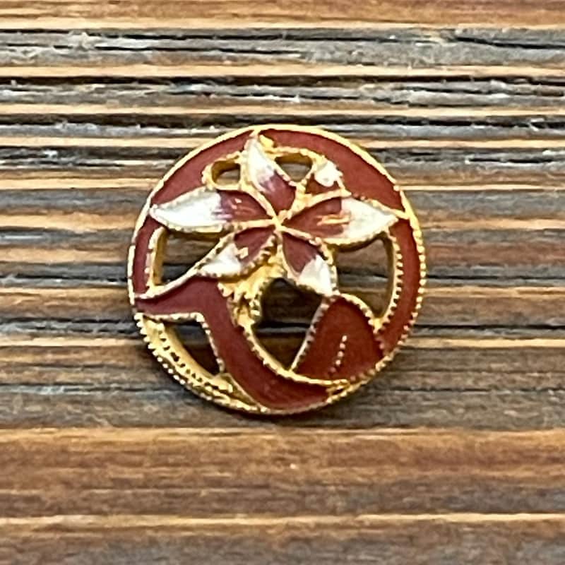 Antique Enamel Button - Etsy