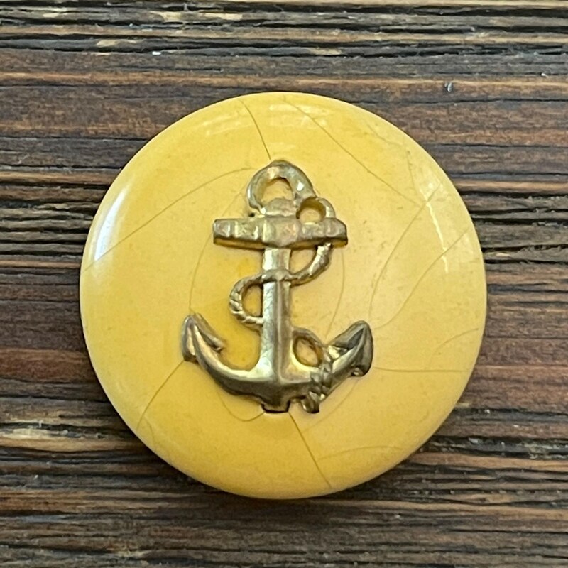 Nautical Yellow Button - Etsy