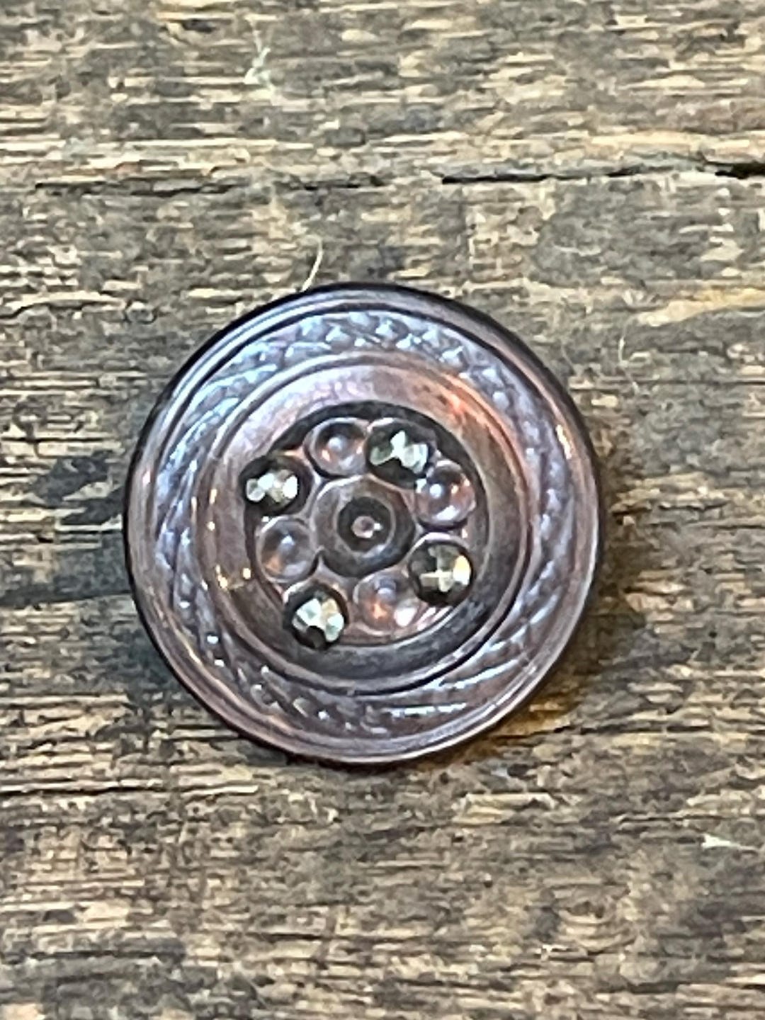 Antique Carved Pearl Shell Button: Victorian Cut Steel Insets - Etsy