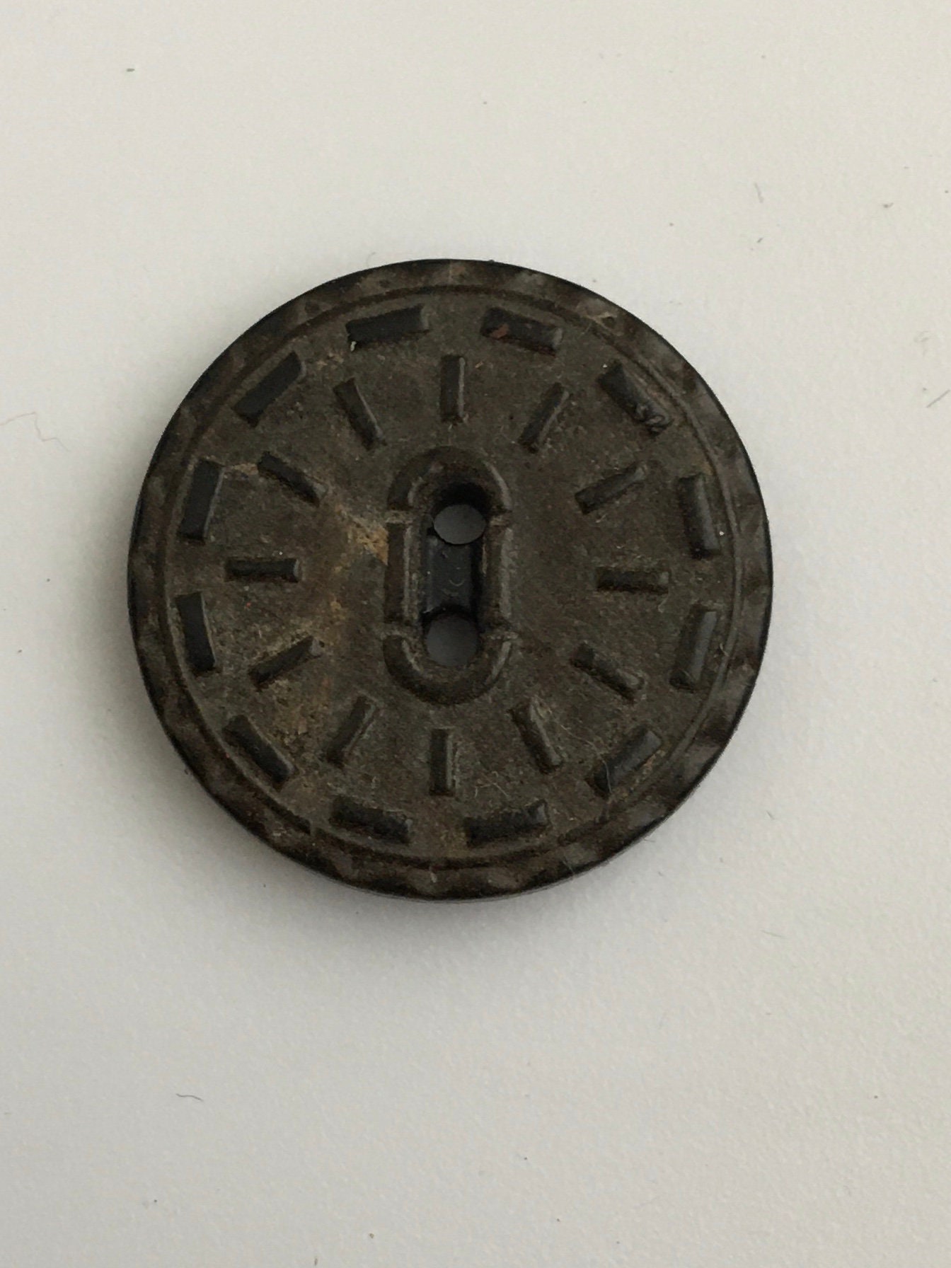 Goodyear Hard Rubber Black Button; Backmark "goodyear's P-T 1851 ...