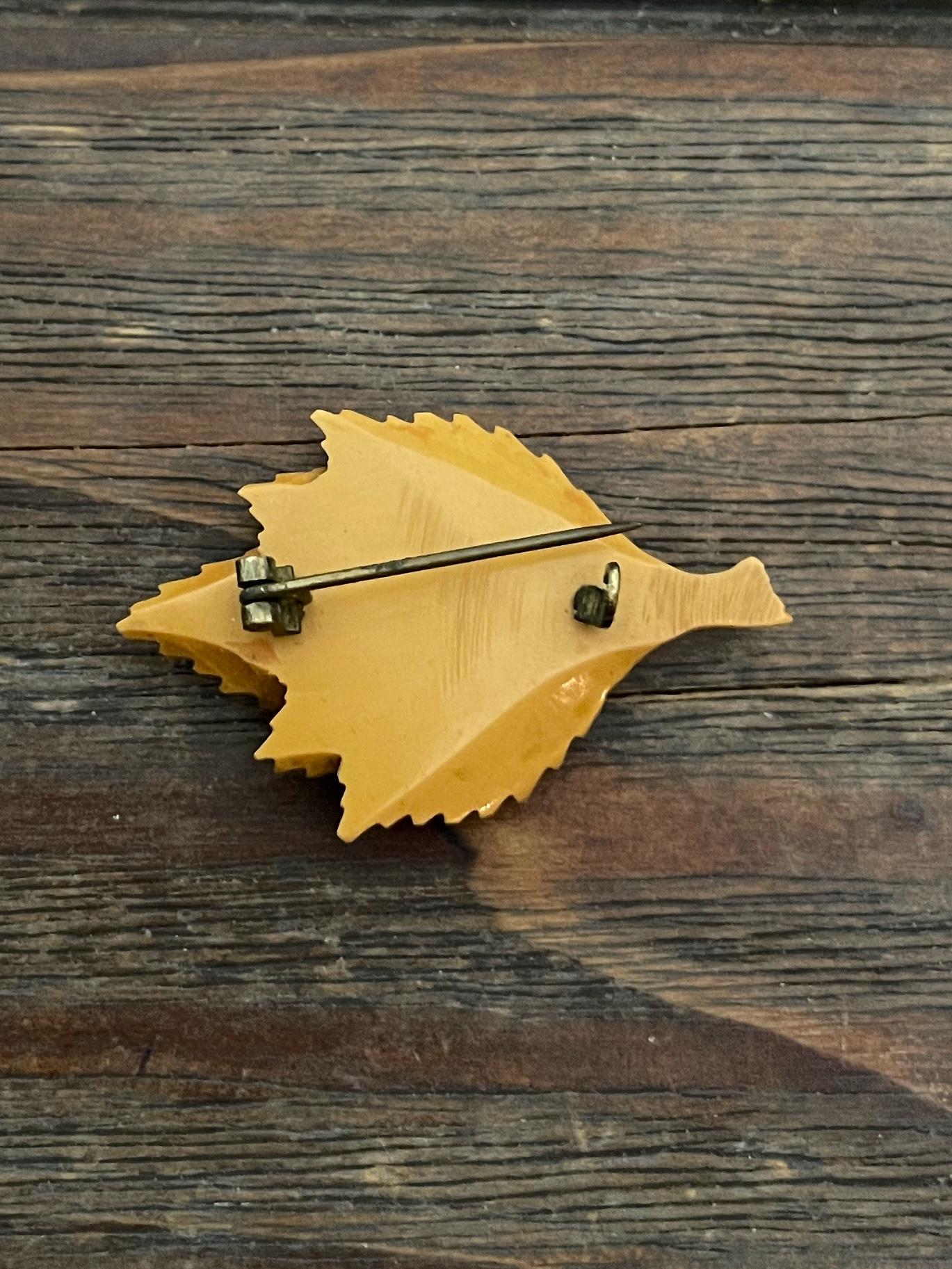 Carved Vintage Butterscotch Bakelite Pin; Antique Bakelite Flower and ...