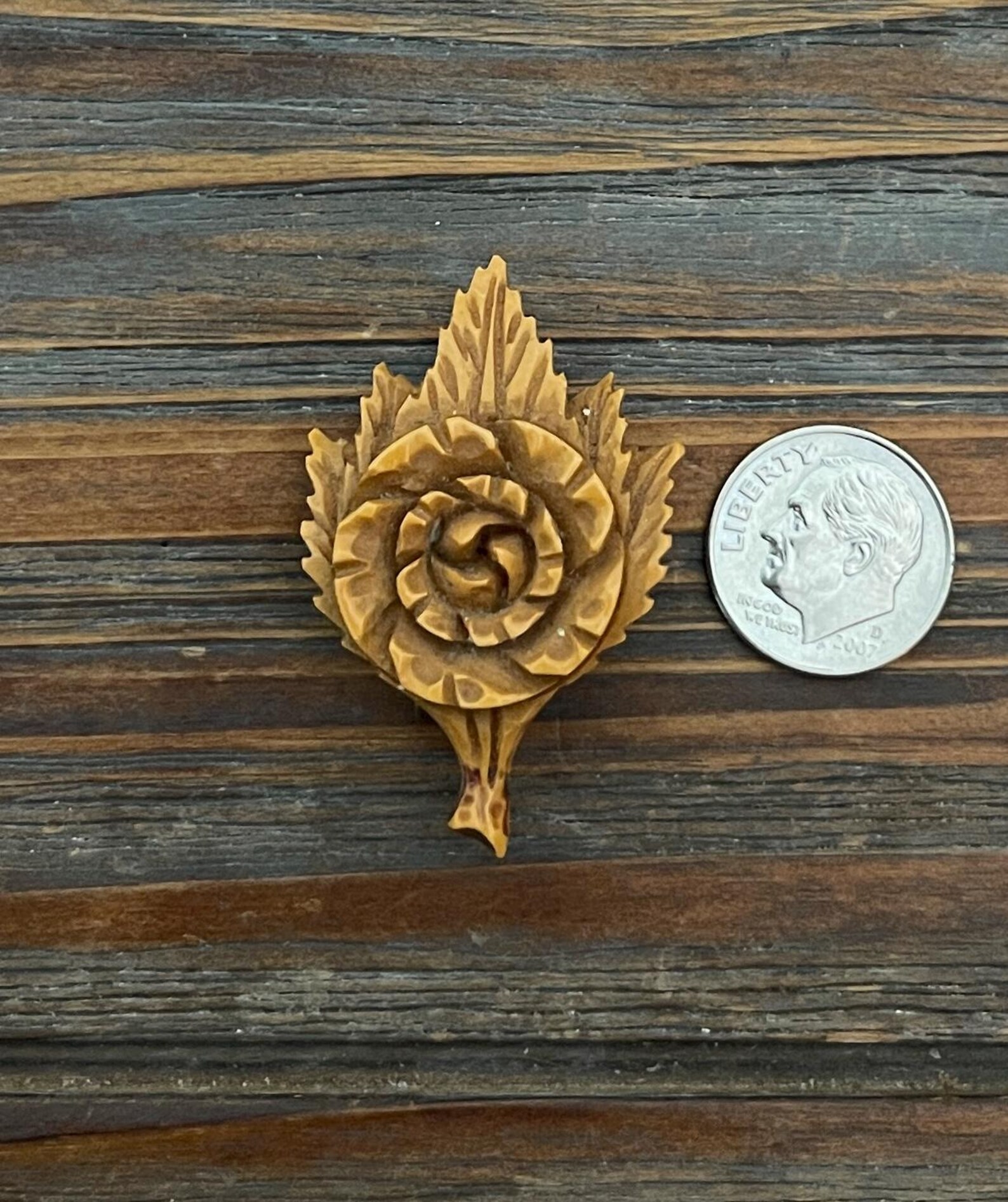 Carved Vintage Butterscotch Bakelite Pin; Antique Bakelite Flower and ...