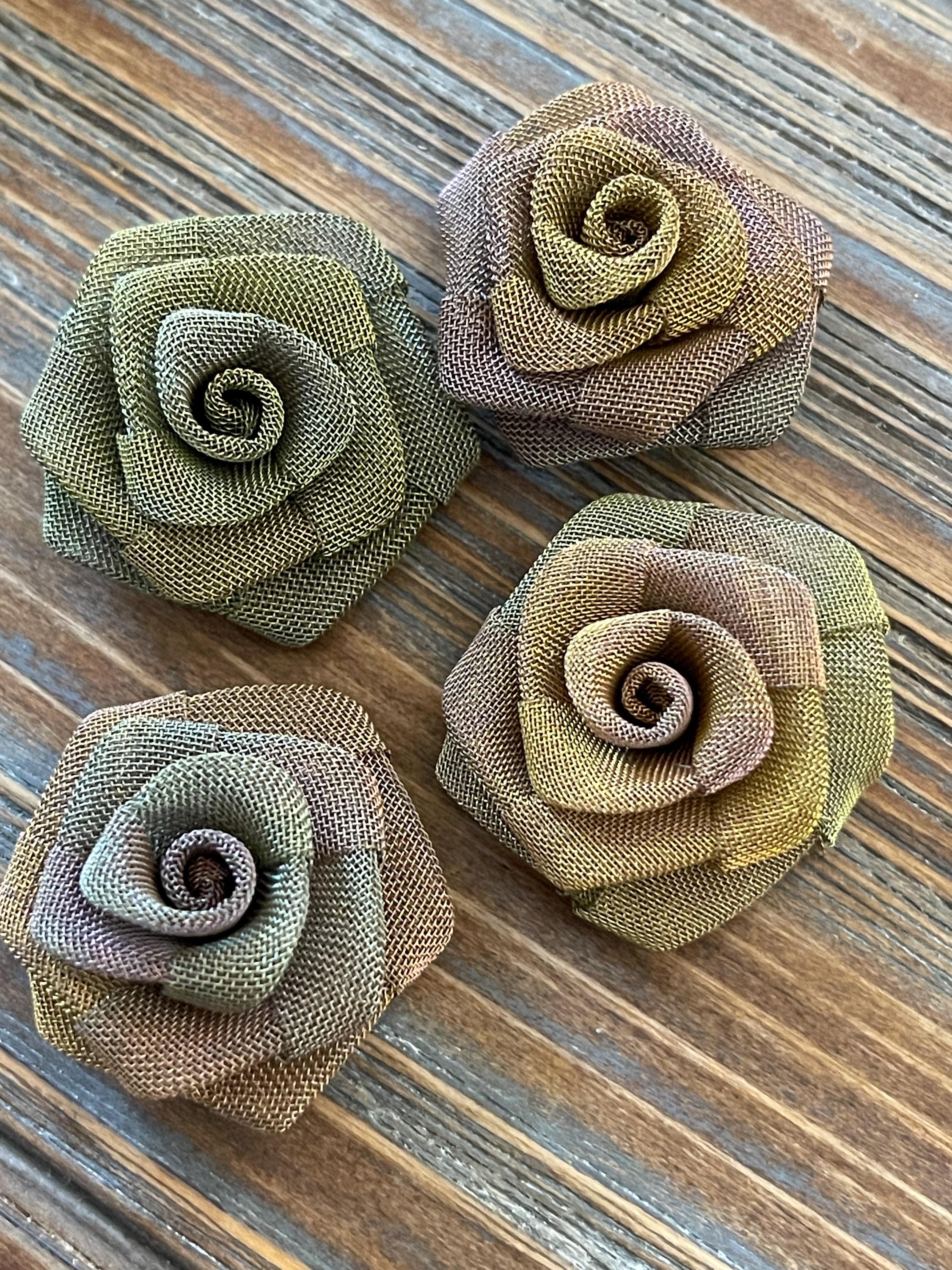 Vintage Mesh Wire Rose Flowers; Wire Rosettes With Metallic Shimmer - Etsy