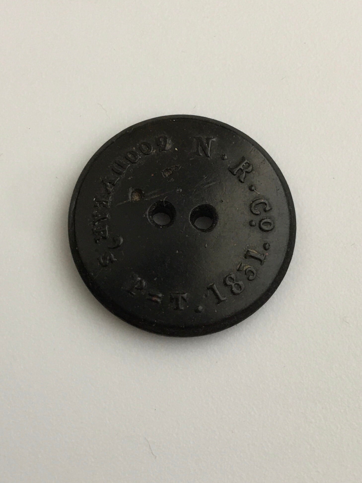 Goodyear Hard Rubber Black Button Backmark goodyear's P-T 1851 ...