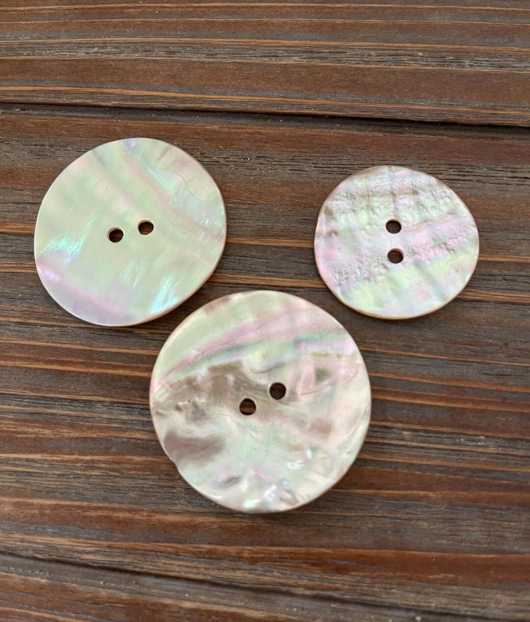 Victorian Abalone Shell Buttons: Iridescent Antique Set of Three - Etsy