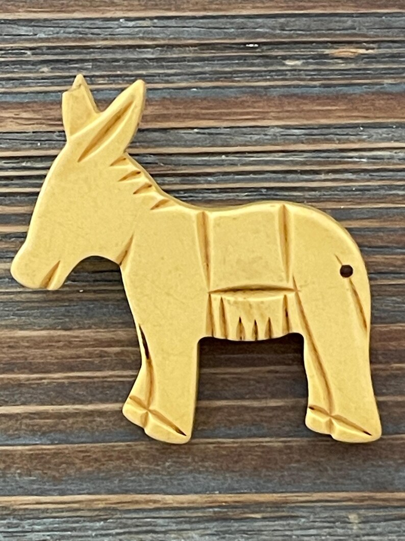 Vintage Carved Bakelite Donkey Pin; Antique Butterscotch Bakelite Mule ...