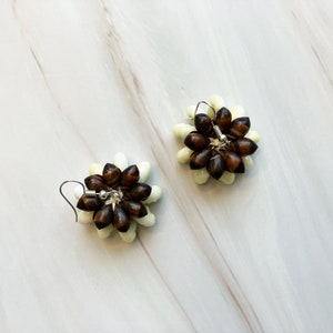 Micronesian Jewelry Set Dark Alu Shell Flowers Marshallese Handmade ...