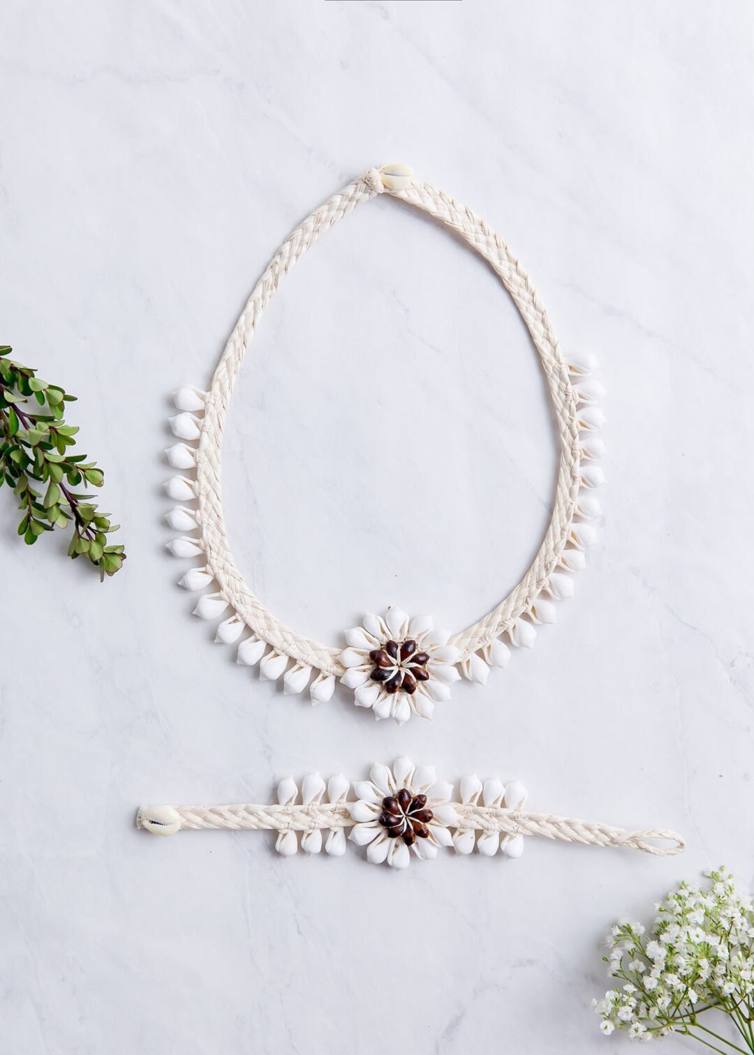 Necklace, Bracelet & Earrings Set - Marshallese Jewelry - Micronesian ...