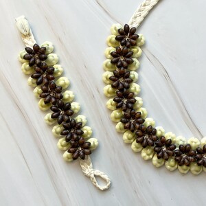 Micronesian Jewelry Set Dark Alu Shell Flowers Marshallese Handmade ...