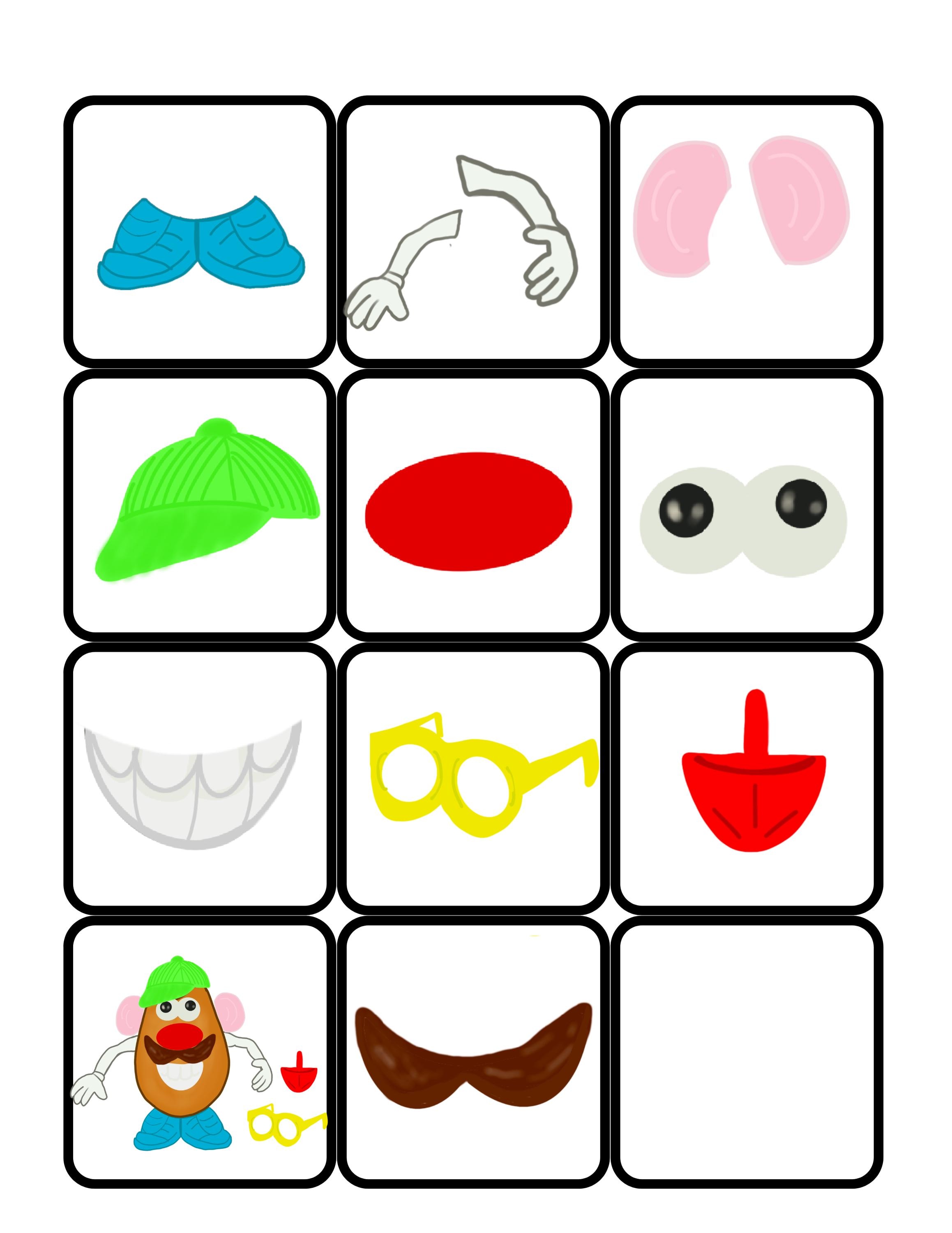 Mr.potato Matching Game, Early Intervention, SLPA, SLP, Speech ...