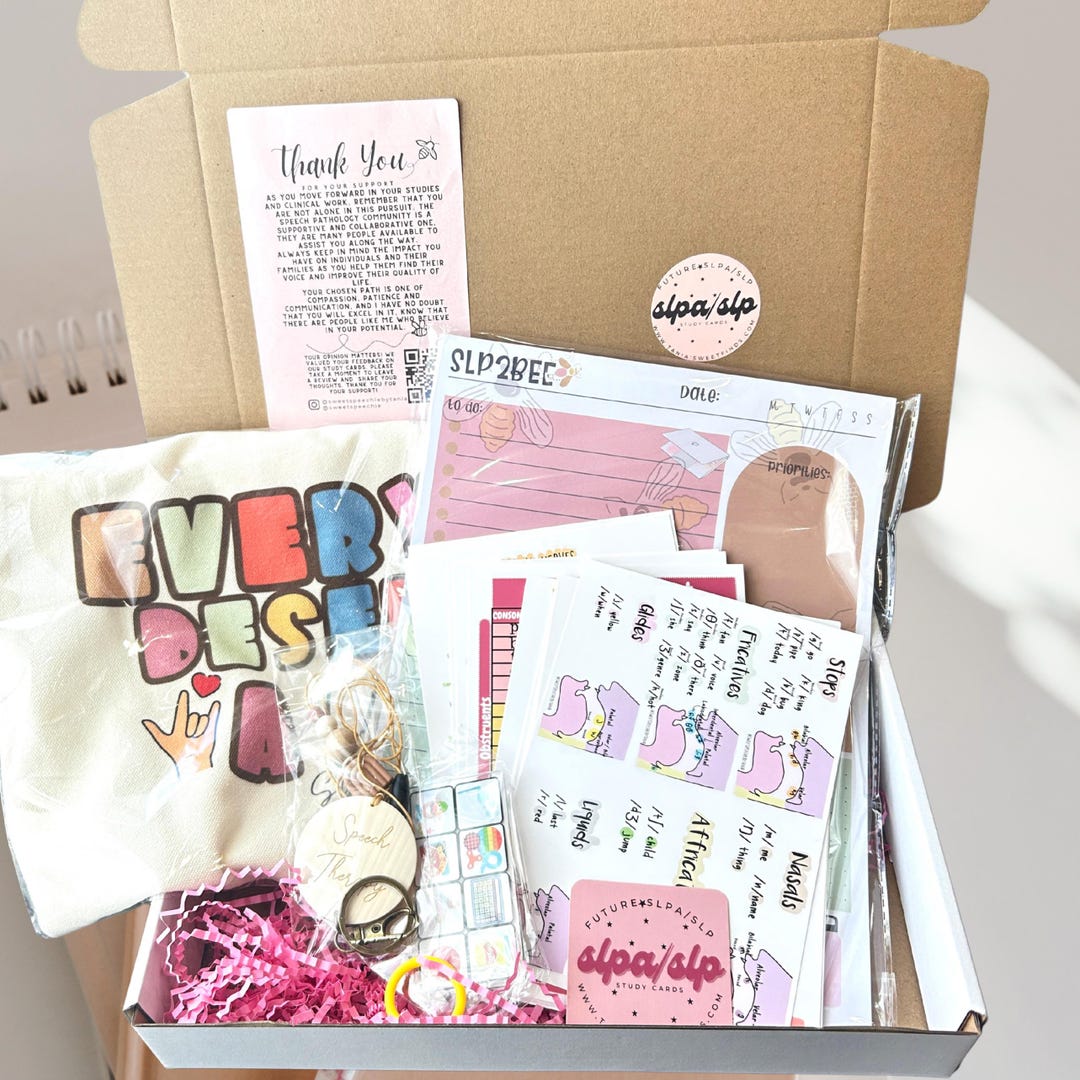 SLP, Speech Student Gift Box, Study Card Bundle, Speech Path, Slp2b ...