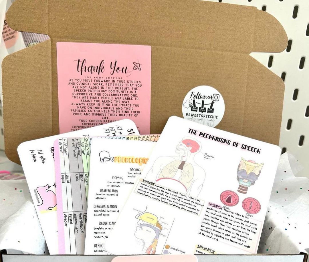 SLP, 10 Speech Student Cards, Study Card Bundle, Speech Path, Slp2b ...