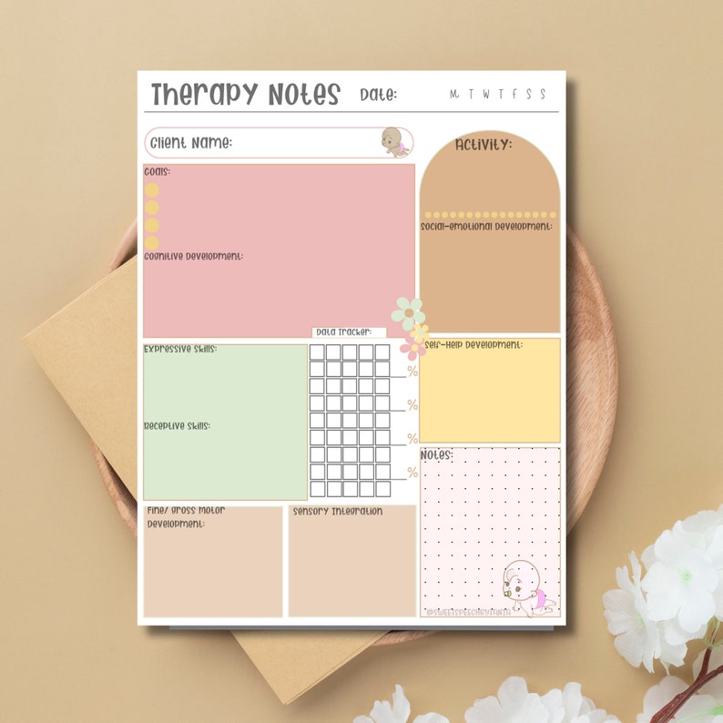 Therapy Notepad, Child Development Notepad, Therapist, Teacher, Early ...
