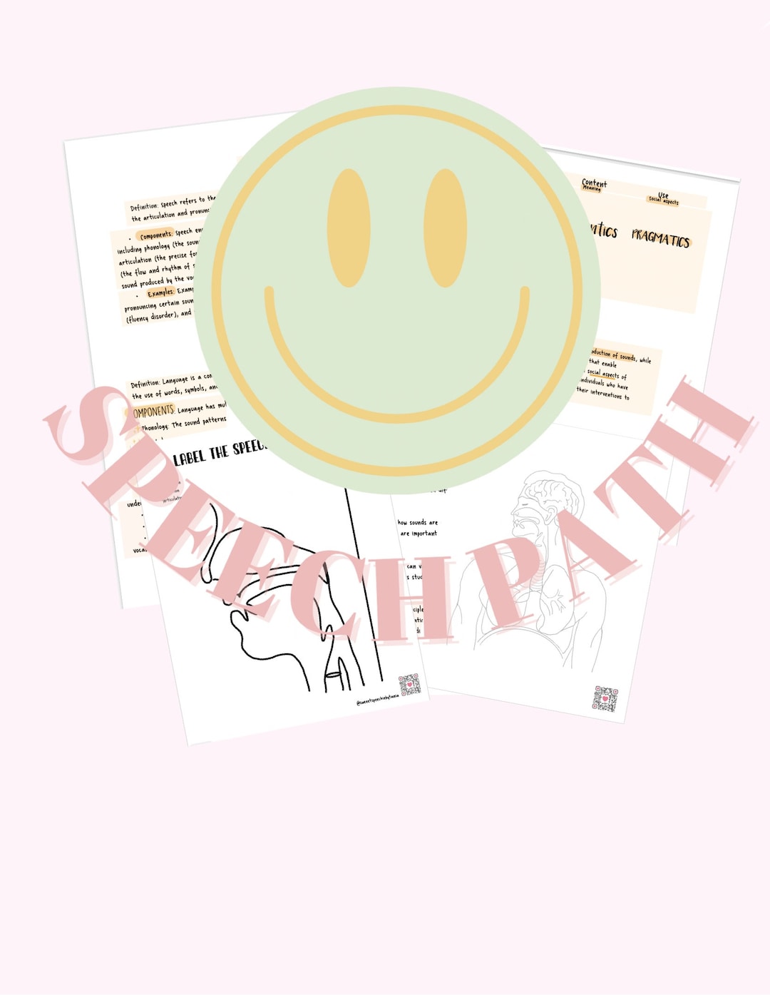 SLP Speech and Language Definitions With Diagrams to Color, Speech ...