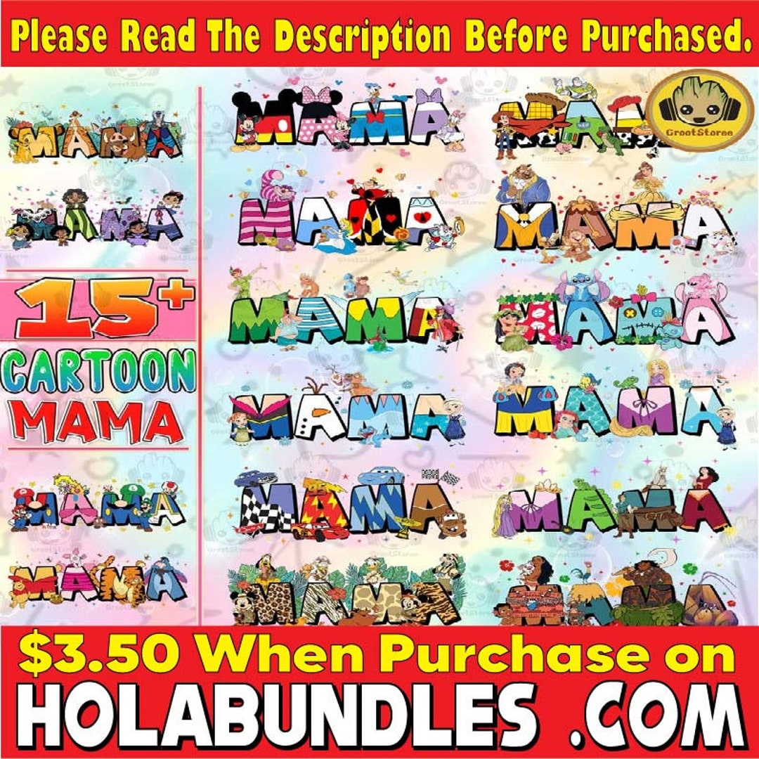 15 Mama Cartoon Movie Png Bundle, Family Vacation Png, Gift for Mom Png ...