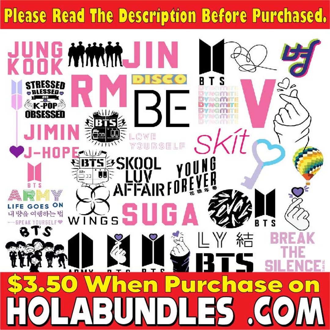BTS Svg Bundle, BTS Svg, Bundle Bts Svg, Kpop Svg Files for Cricut, Bts ...