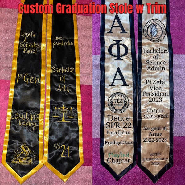 Custom Graduation Stole - Etsy