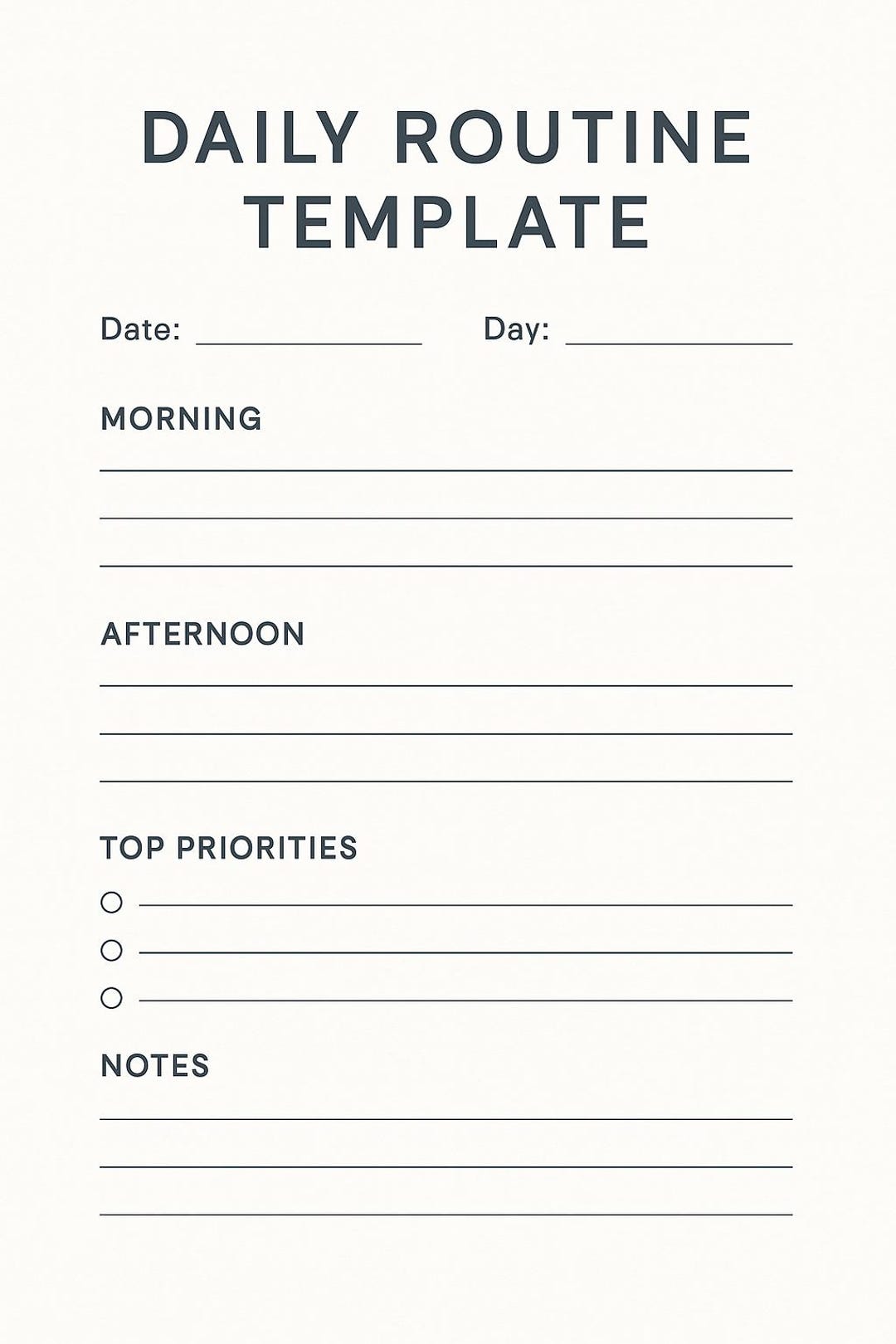 Easy DIY Daily Routine Planner Digital Planners Self Discipline - Etsy