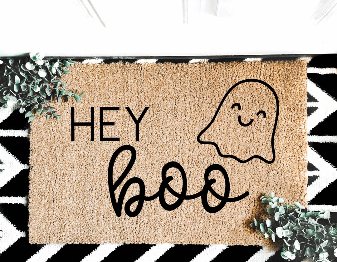 Hey Boo Doormat, Funny Halloween Doormat, Funny Doormat, Fall Doormat ...