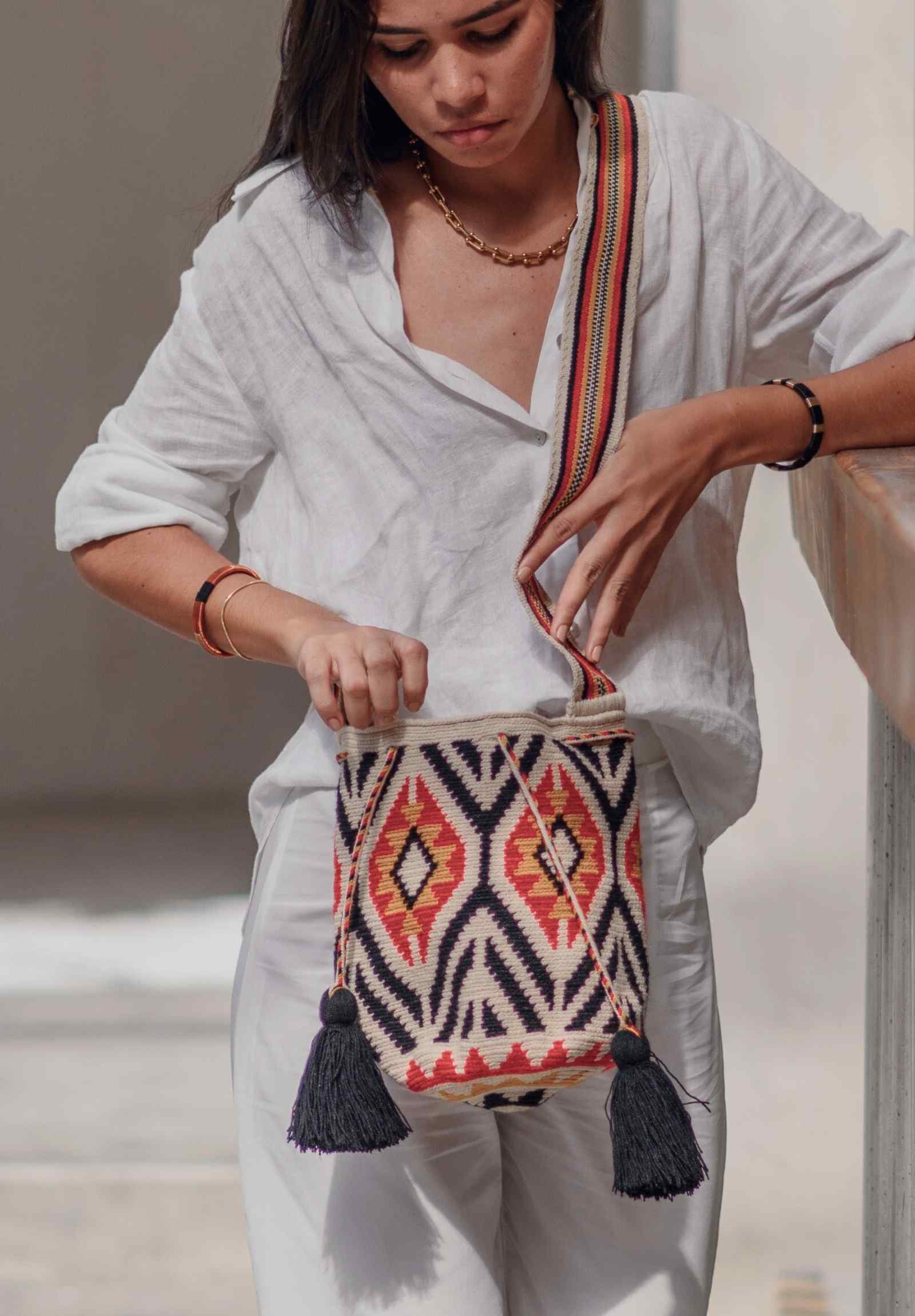 FAIRTRADE Ethnic WAYUU Mochila, From Colombia, Crochet Crossbody ...