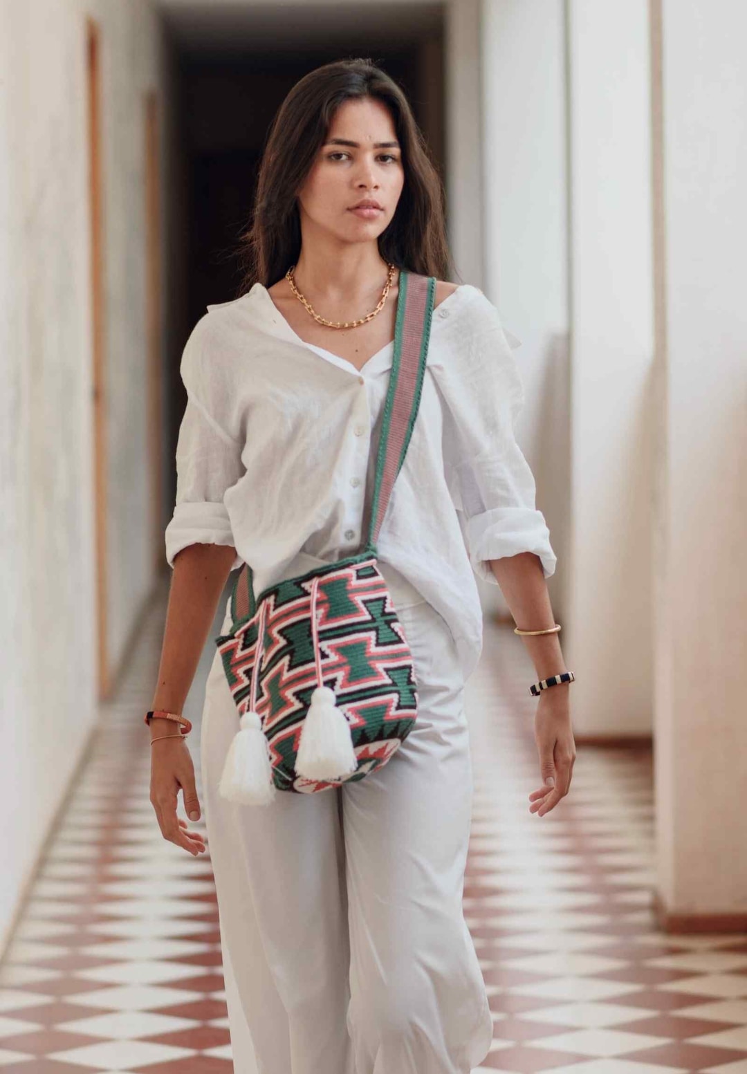 Olive Green WAYUU Bag, Authentic Colombian Mochila Bag, Medium Crochet ...