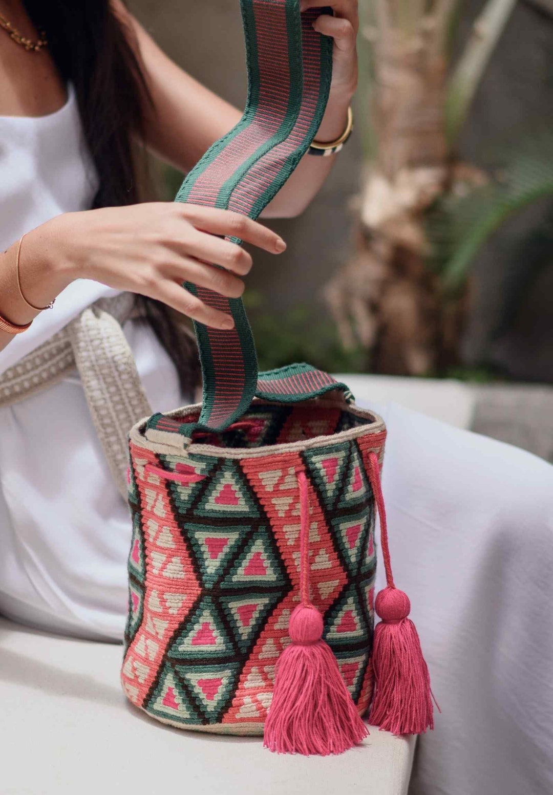 Handmade Wayuu Mochila Bag: Colombian Crochet Bucket Purse - Etsy